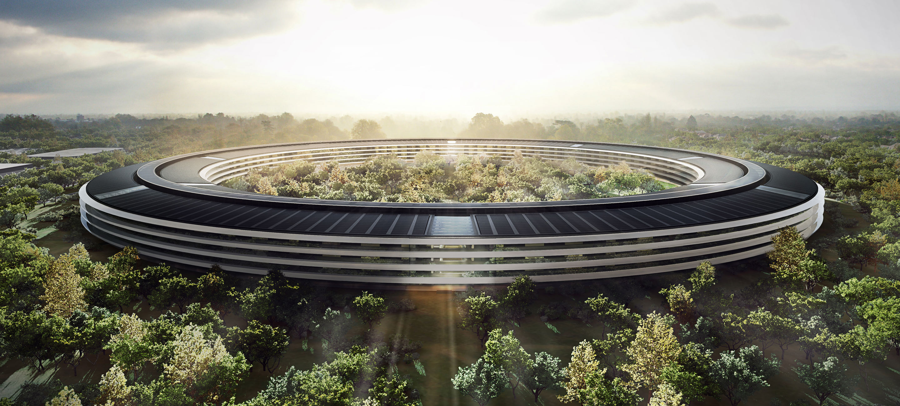 Nejnovější záběry Apple Campus 2 z létajícího dronu - AppleNovinky.cz